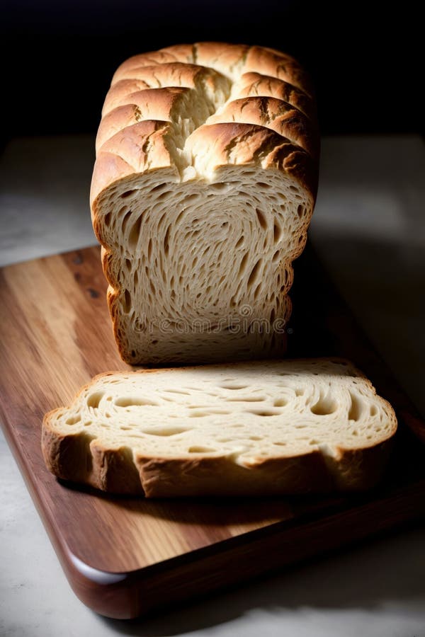 A Loaf of Bread Sitting on Top of a Cutting Board. Generative AI Stock ...
