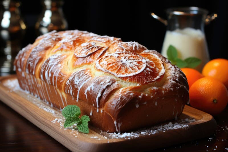 A Loaf of Bread Sitting on Top of a Wooden Cutting Board. Generative AI ...
