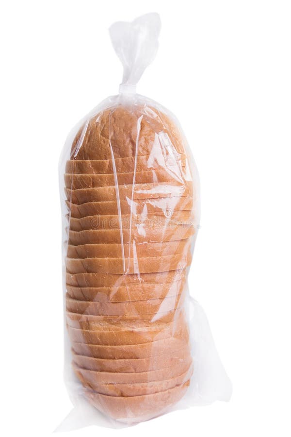 Sliced bread in plastic. stock image. Image of bakery - 35808585
