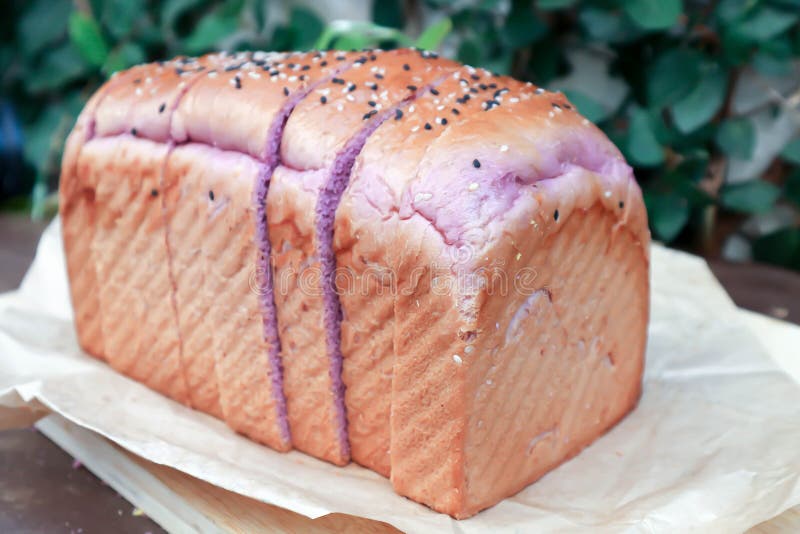 Loaf of Bread ,sweet Potato Bread with Sesame Stock Photo - Image of ...