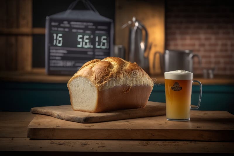 A Loaf of Bread on the Table Stock Illustration - Illustration of baked ...