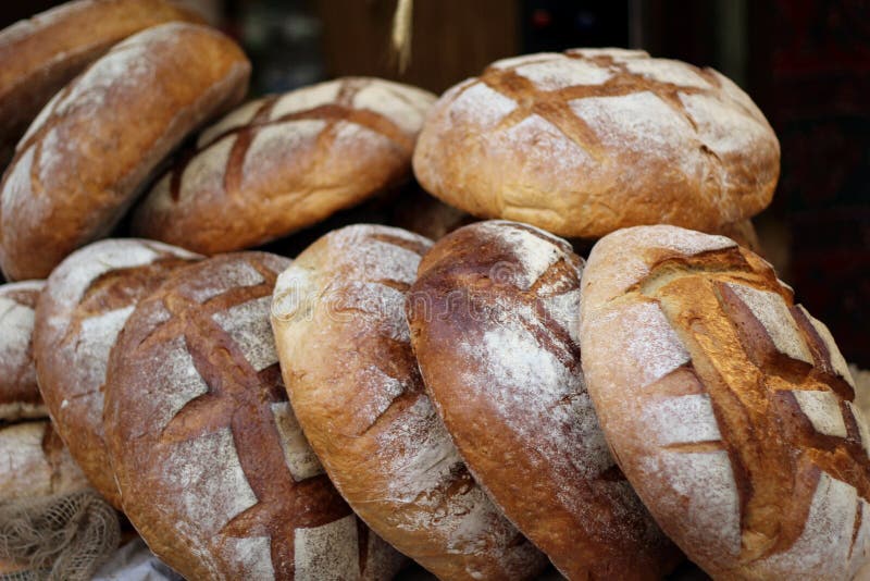 Bread display stock image. Image of food, sourdough, bread - 5258543