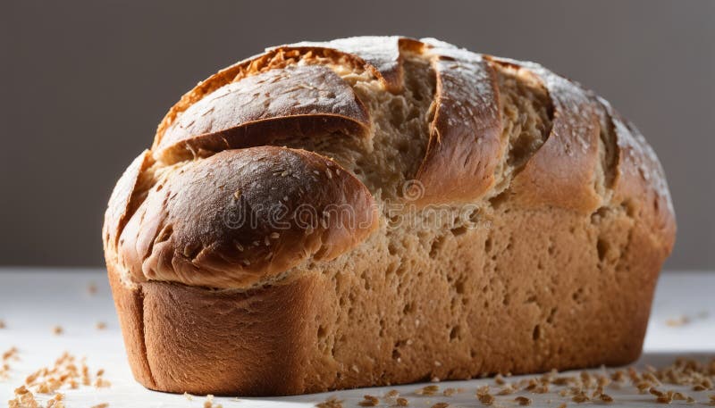 A Loaf of Bread on a White Counter Stock Illustration - Illustration of ...