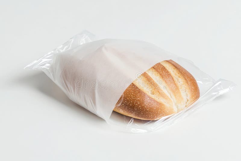 A Loaf of Bread Wrapped in a Plastic Bag, Perfect for Storing or ...