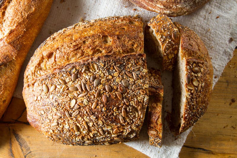 Loaf of Brown Multigrain Bread Stock Photo - Image of white, loaf: 64288052