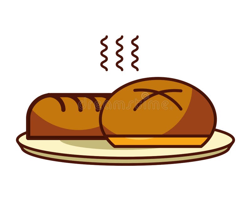 Loaf and Bun Bread Fresh Food Bakery Stock Vector - Illustration of ...