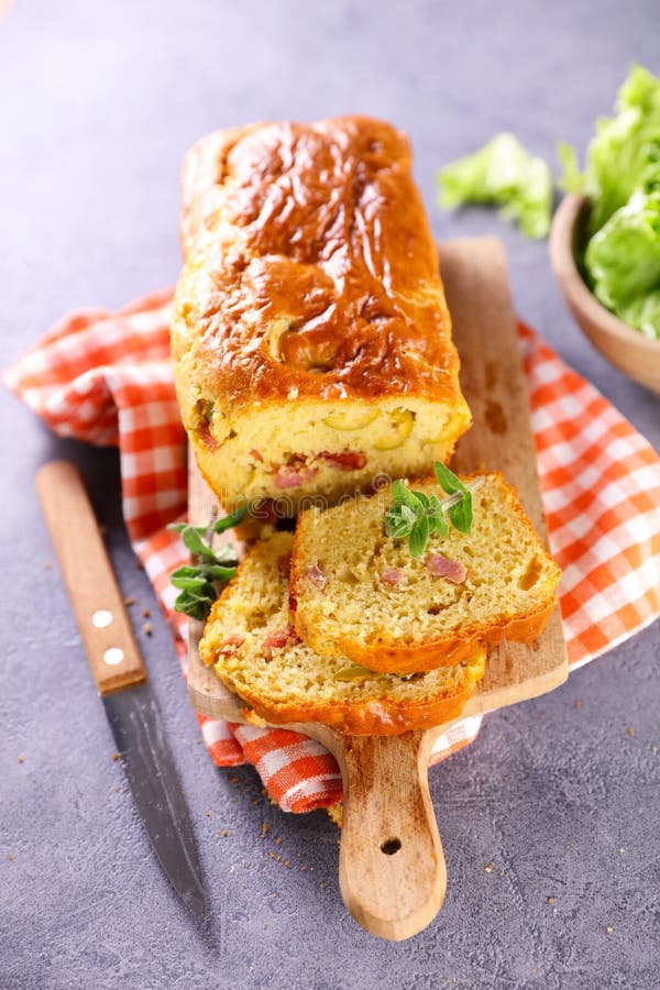 Cake with Ham, Bacon and Cheese Stock Photo - Image of cake, dinner ...