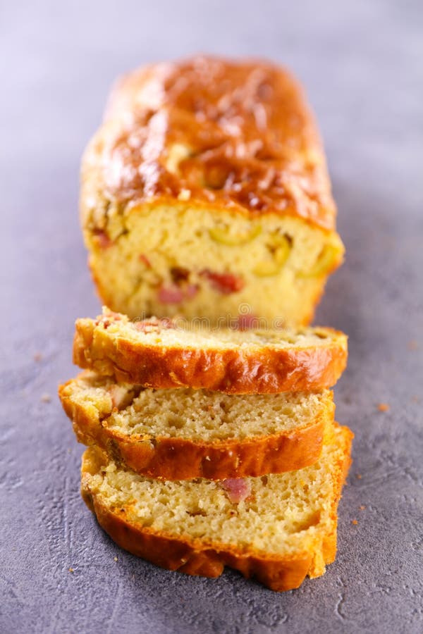 Loaf cake with ham stock photo. Image of diet, food - 212756866