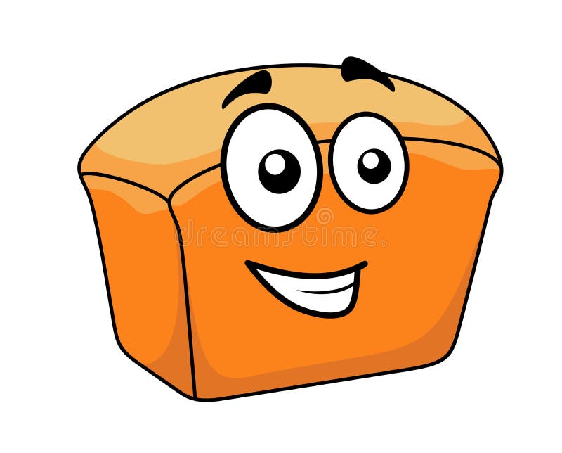 Loaf of Crusty White Bread with a Happy Face Stock Vector ...