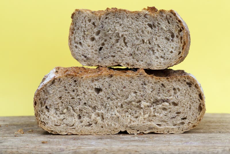 Loaf of Dark Bread Made from Several Types of Flour Stock Photo - Image ...
