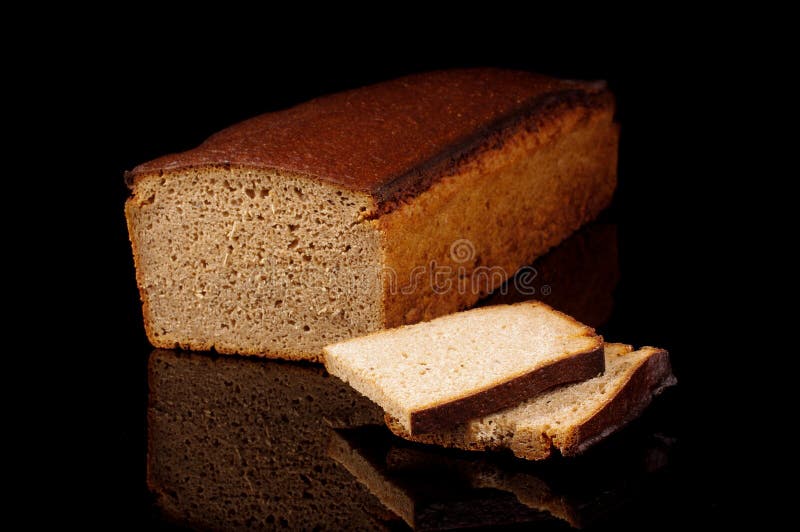 Loaf of Dark Rye Bread Isolated Stock Image - Image of grain ...