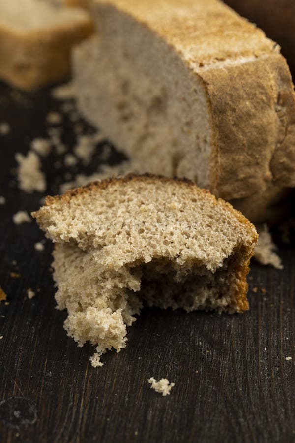 A Loaf of Dark Rye Sour Bread in the Kitchen Stock Photo - Image of ...