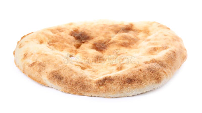 Loaf of Delicious Fresh Pita Bread on White Background Stock Image ...
