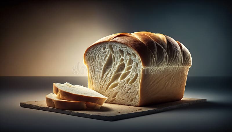Loaf of Freshly Baked Bread on a Dark Background, Generative AI. Stock ...