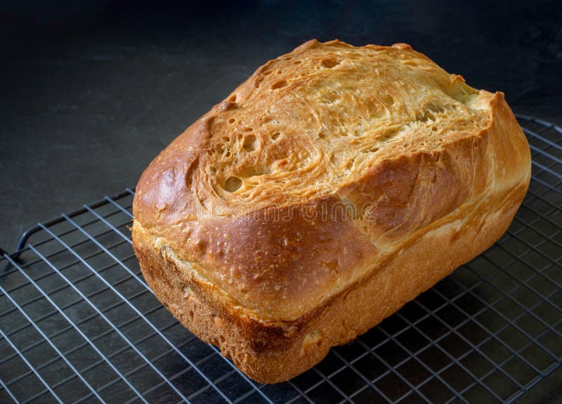 A Homemade Crusty Loaf of Freshly Baked White Bread Stock Photo - Image ...