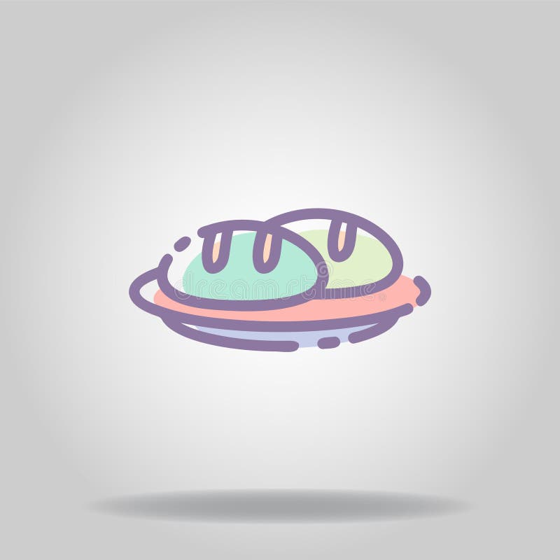 Loaf Icon or Logo in Pastel Color Stock Vector - Illustration of dish ...