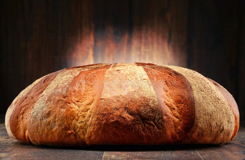 Large Loaf of Fresh Organic Bread Stock Image - Image of organic, fresh ...
