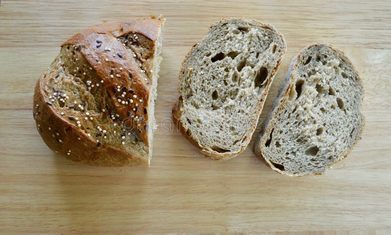A Loaf of Light Rye Pane Di Casa with Linseed and Quinoa Stock Photo ...