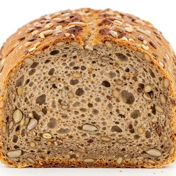 Loaf of Multigrain Bread Featuring a Cross-section View. the Interior ...