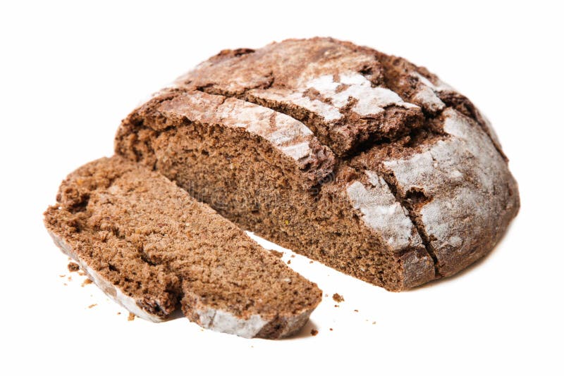 Loaf of Round Rye Bread, Cut into Slices Stock Image - Image of view ...