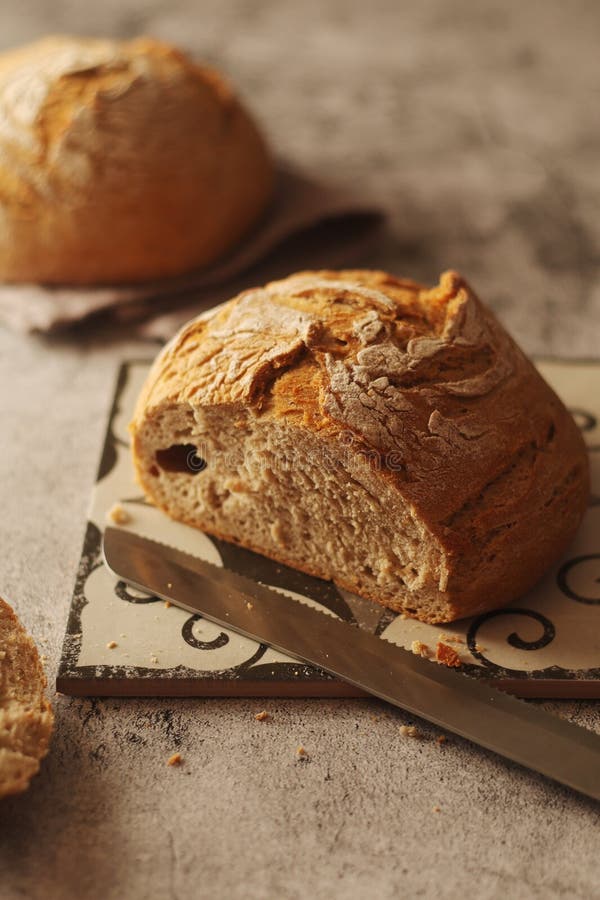 A Loaf of Rye Bread in Rustic Style Stock Image - Image of bake ...
