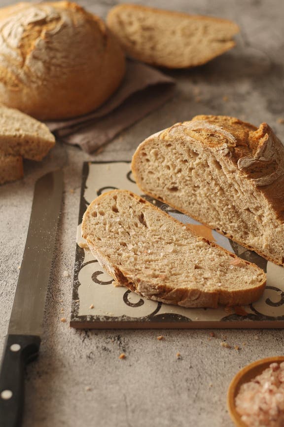A Loaf of Rye Bread in Rustic Style Stock Image - Image of product ...