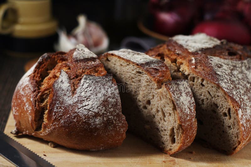 A Loaf of Rye Bread in Rustic Style Stock Image - Image of traditional ...