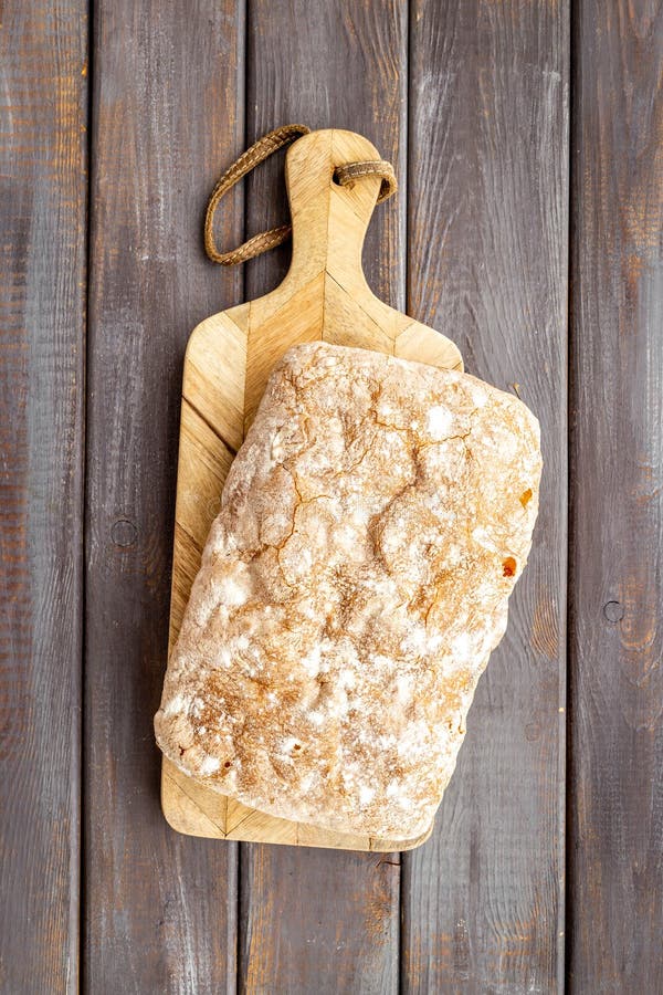 Loaf of Rye Bread Top View. Bread on Cutting Board Stock Photo - Image ...