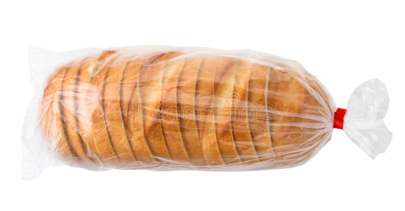 Loaf of Sliced Bread in a Package on a White Background. the View of ...