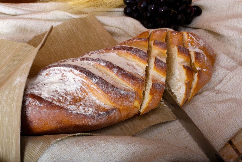 Loaf on the table stock photo. Image of meal, closeup - 26073572