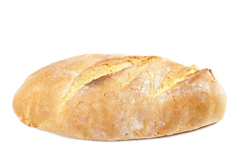 Loaf of Wheat Bread on White Background. Stock Photo - Image of eating ...