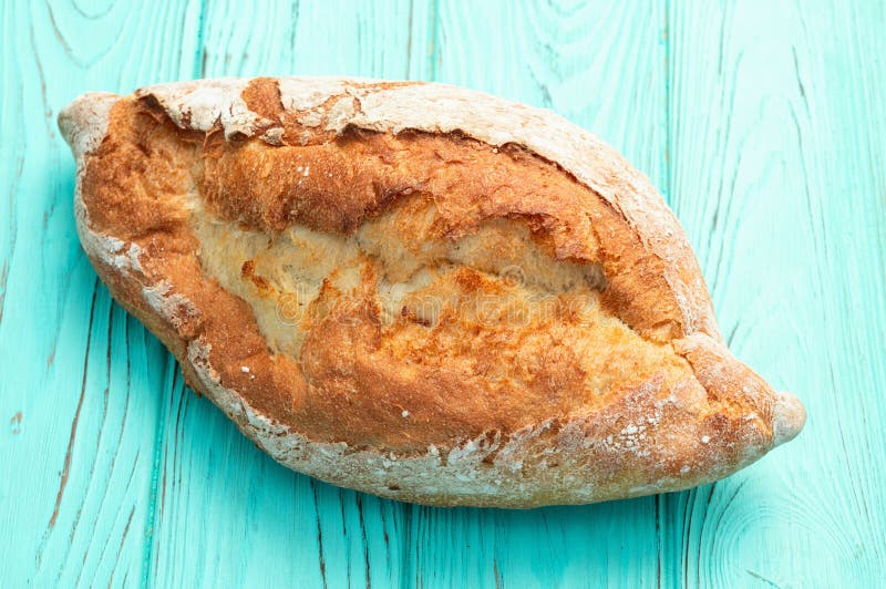 Loaf of Wheat Hearth Bread . Top View Stock Image - Image of yeast ...