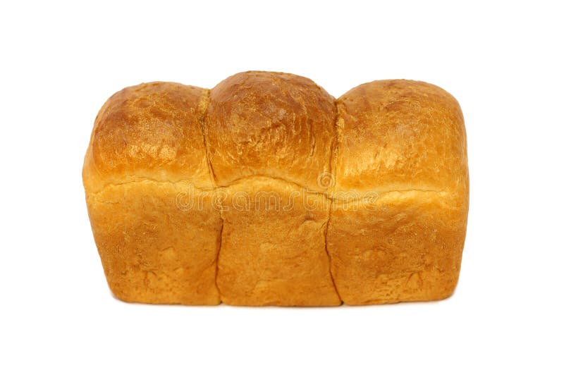 Loaf of White Bread with Golden Crust Isolated on White Background ...