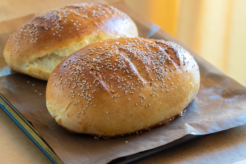 Loaf of White Bread on the Table Stock Photo - Image of breakfast ...