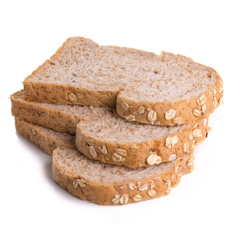 Loaf of Whole Wheat Bread Isolated on White Background. Stock Photo ...