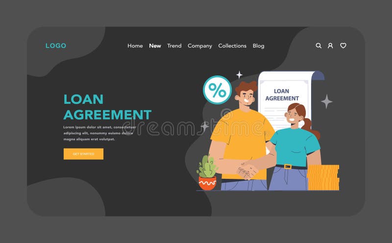 Loan Agreement Concept. Flat Vector Illustration Stock Illustration ...