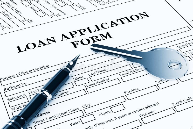 Loan Application Form with House Key and Pen Stock Image - Image of ...