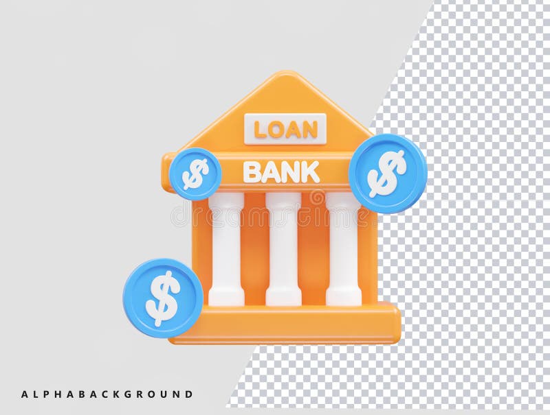Loan Bank Icon Vector Illustration Element 3d Rendering Transparent Eps ...