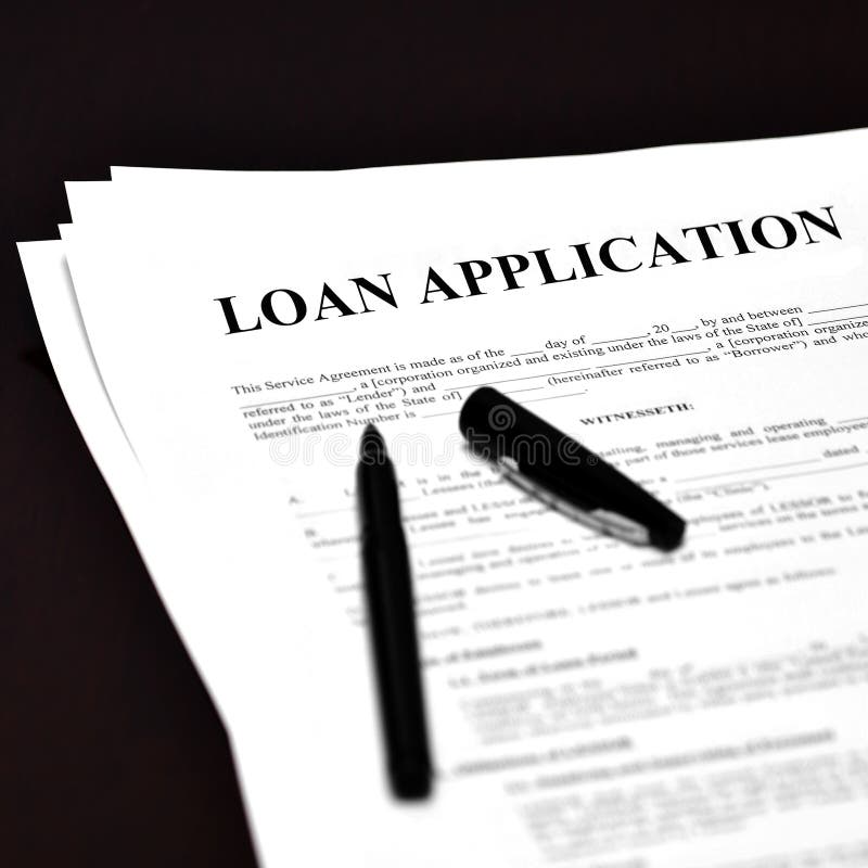Loan Document Agreement Written on Paper on Desk with Pen Stock Image ...