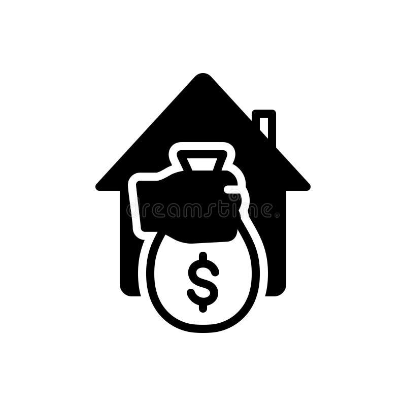 Black Solid Icon for Loan, Money and Borrow Stock Vector - Illustration ...