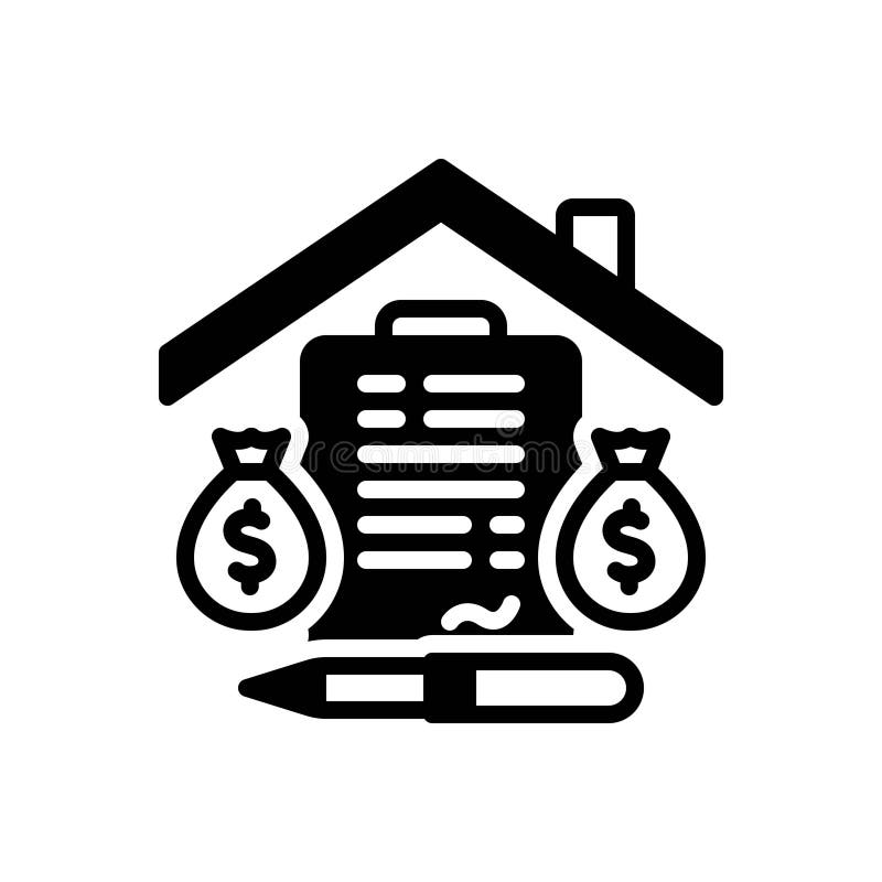 Black Solid Icon for Loan, Debt and Money Stock Illustration ...
