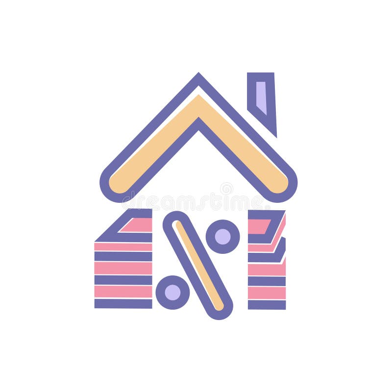 Loan Icon. Vector Simple of Home Loan Sign Symbol with Home- Vector ...
