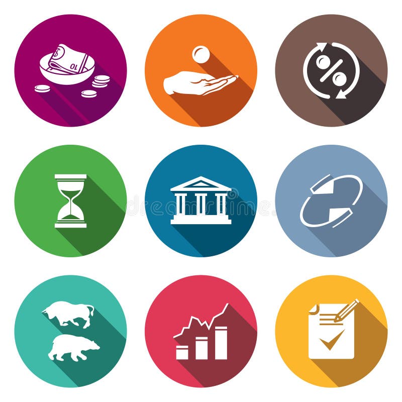 Loan Icons Set. Vector Illustration Stock Vector - Illustration of ...