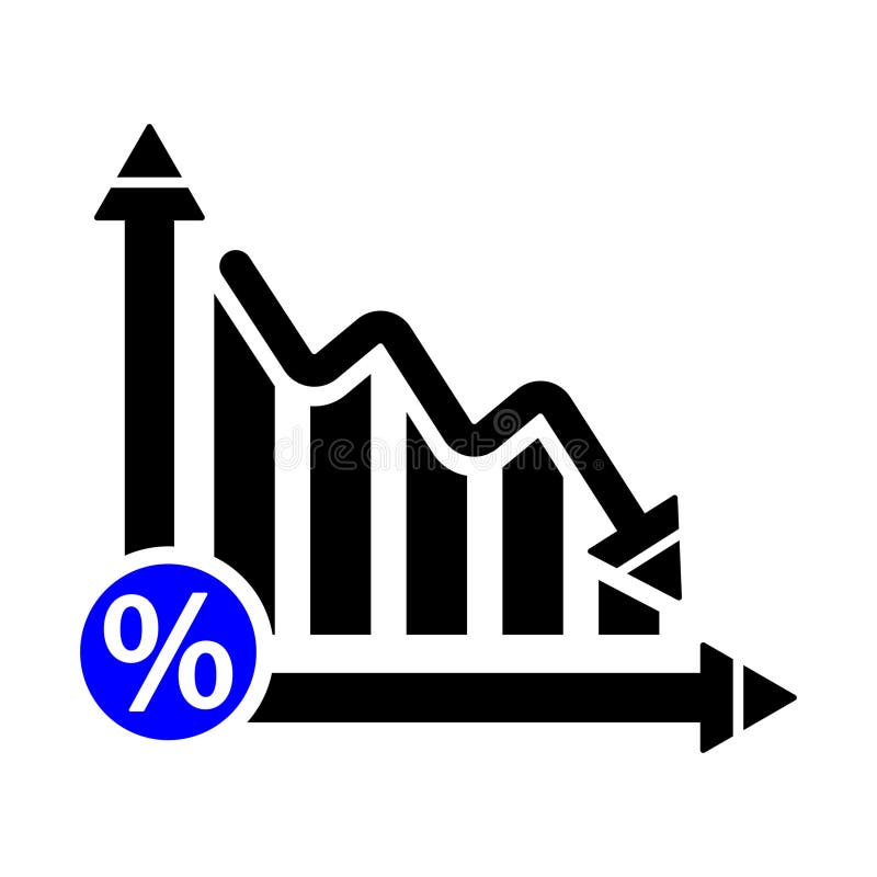 Loan Interest Rates Falling Icon Stock Illustration - Illustration of ...