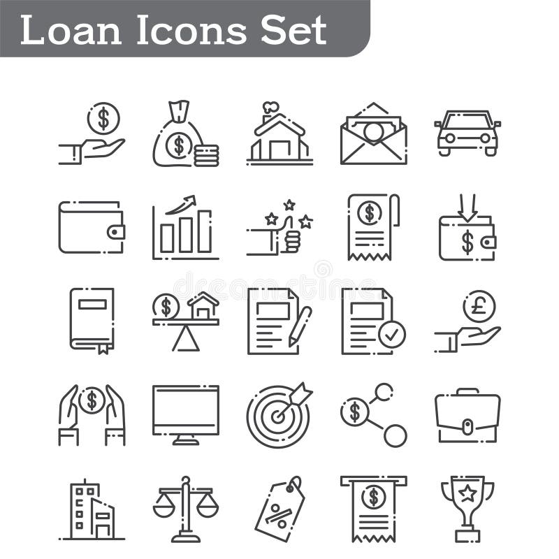 Loan Line Icons Set Vector Illustration. Stock Vector - Illustration of ... Loan Line Icons Set Vector Illustration. Stock Vector - Illustration of ...