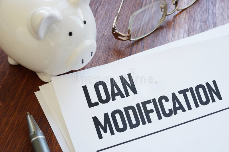 Loan Modification is Shown As Business and Financial Concept Stock ...