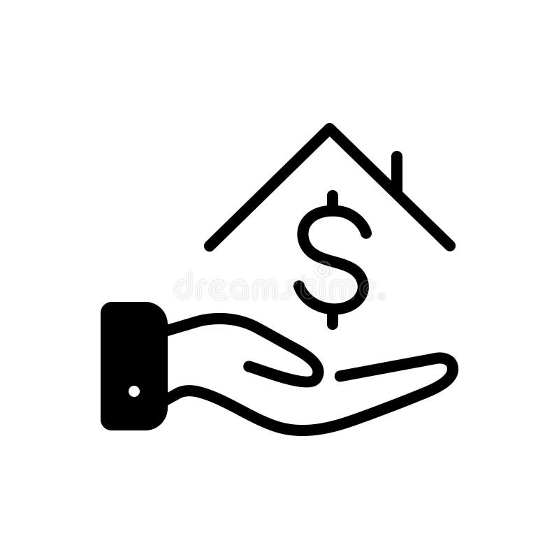 Black Solid Icon for Loan Money, Borrower and Bribery Stock Vector ...
