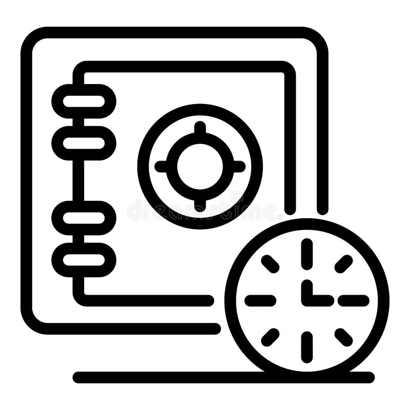 Loan Money Safe Icon, Outline Style Stock Vector - Illustration of lock ...