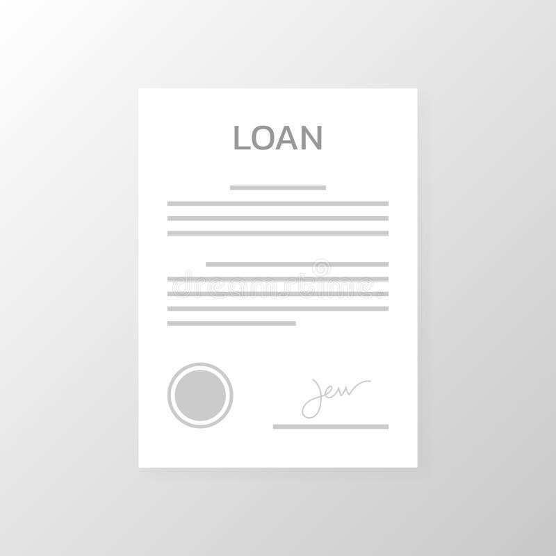 Loan paper form, Vector. stock vector. Illustration of commerce - 255645928