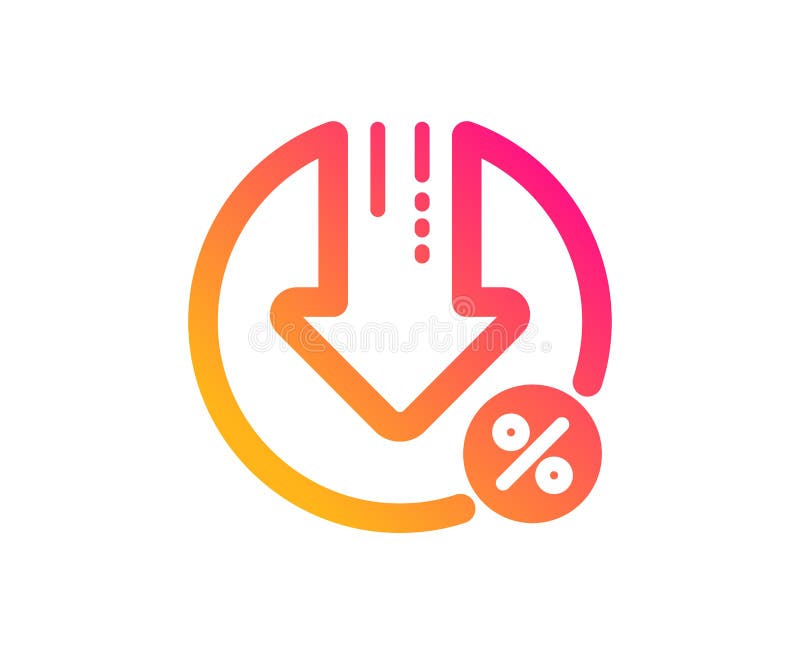 Loan Percent Decrease Icon. Discount Sign. Vector Stock Vector - Illustration of money, website ...